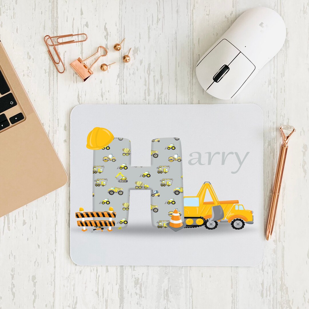 Personalised Digger Name Kid's Mouse Pad Mouse Mat PC Computer Gaming ...