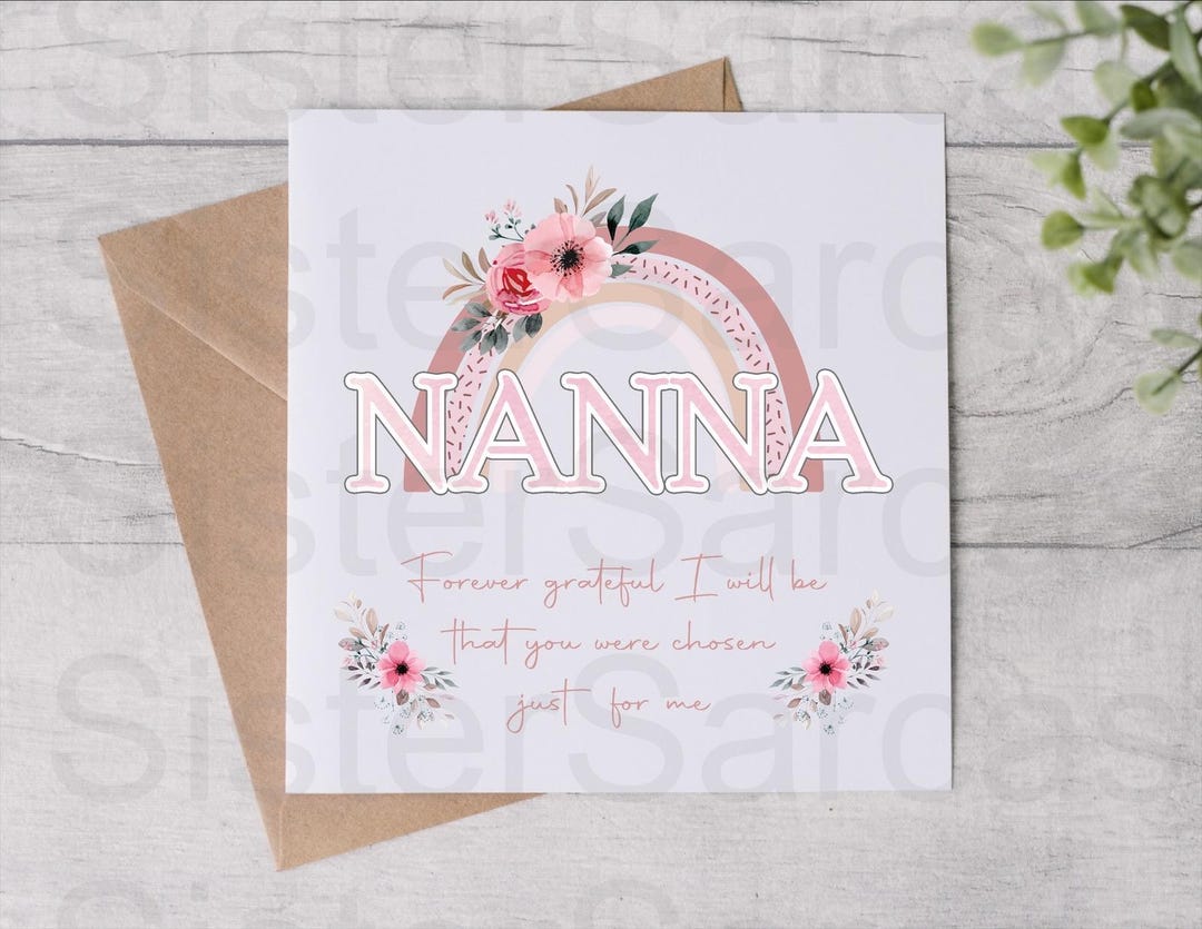 Nanna Forever Grateful - Card for Nanna - Mother’s Day Card - Birthday ...