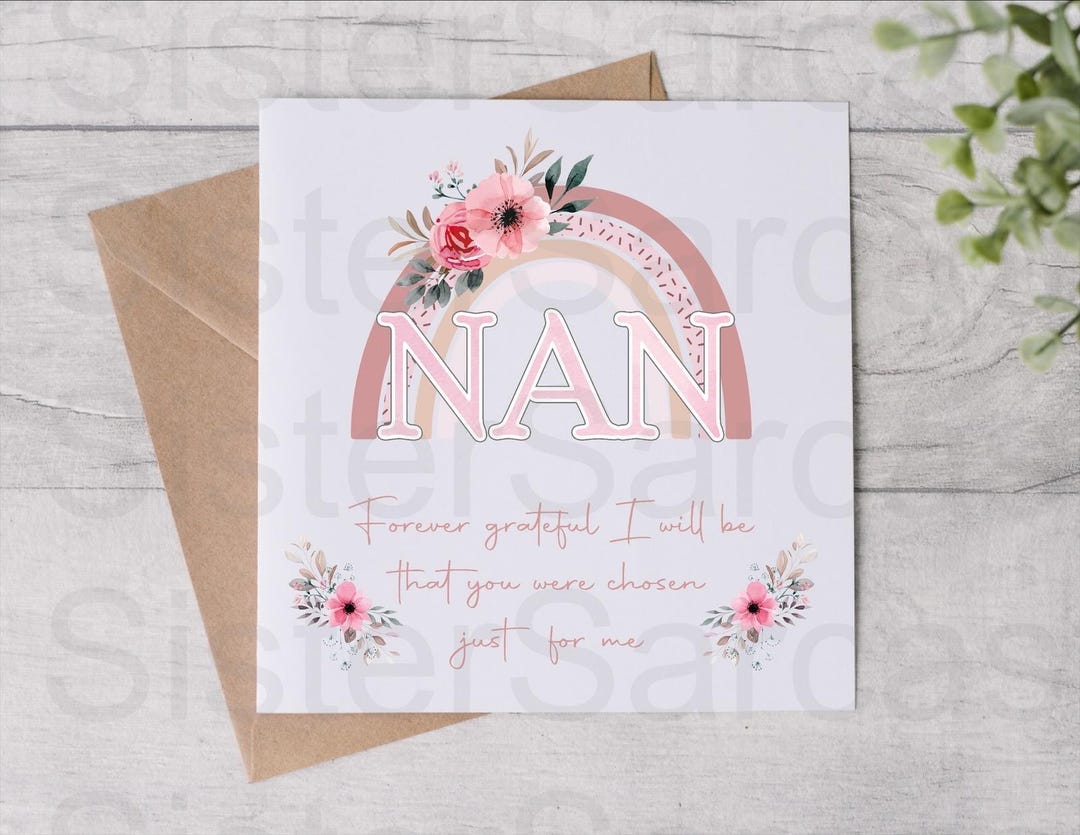 Nan Forever Grateful - Card for Nan - Mother’s Day Card - Birthday Card ...