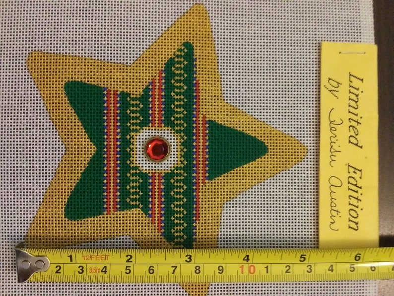 Embellished, Hand Painted Holiday Star Needlepoint Canvas - Etsy