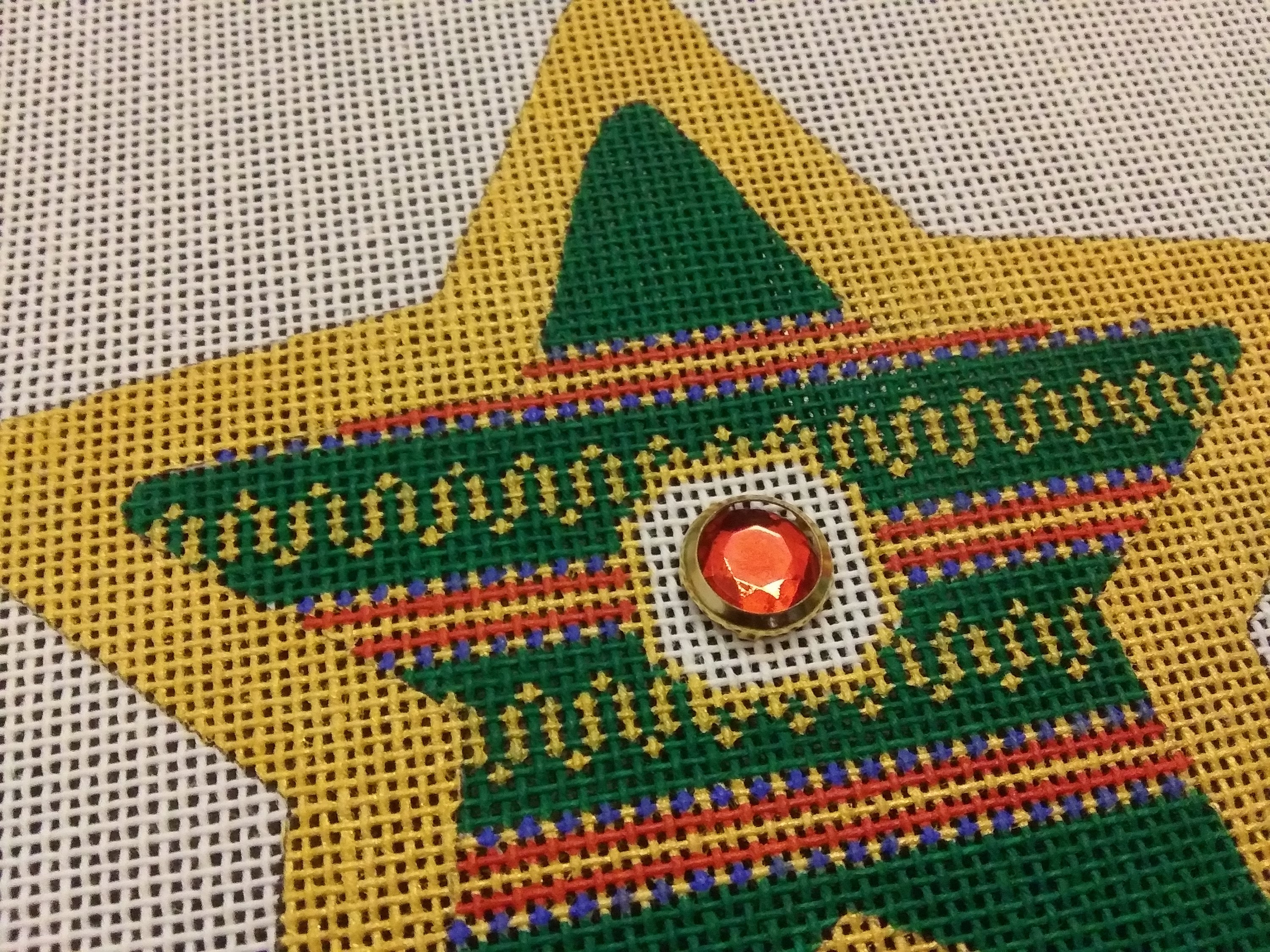 Embellished, Hand Painted Holiday Star Needlepoint Canvas - Etsy