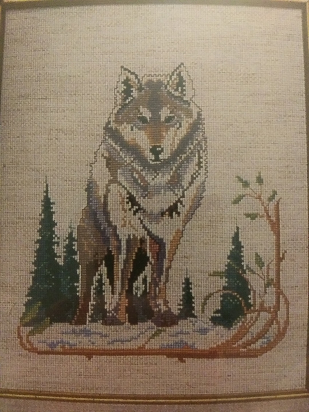 WOLF Cross Stitch Kit - Heirloom Treasure Designs - Etsy