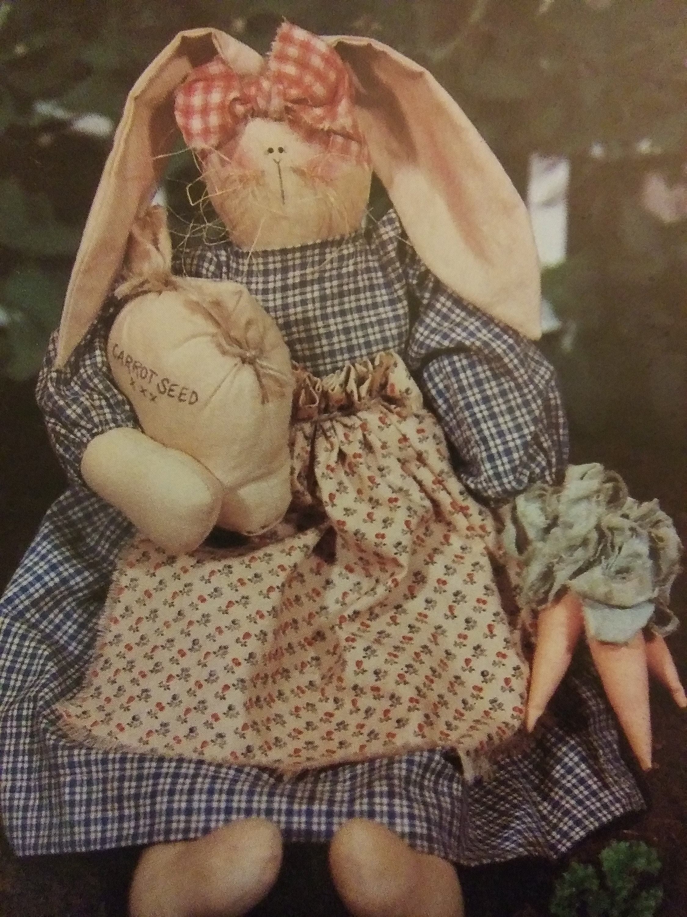 Pattern busy Lizzy Stuffed Bunny With Carrots - Etsy