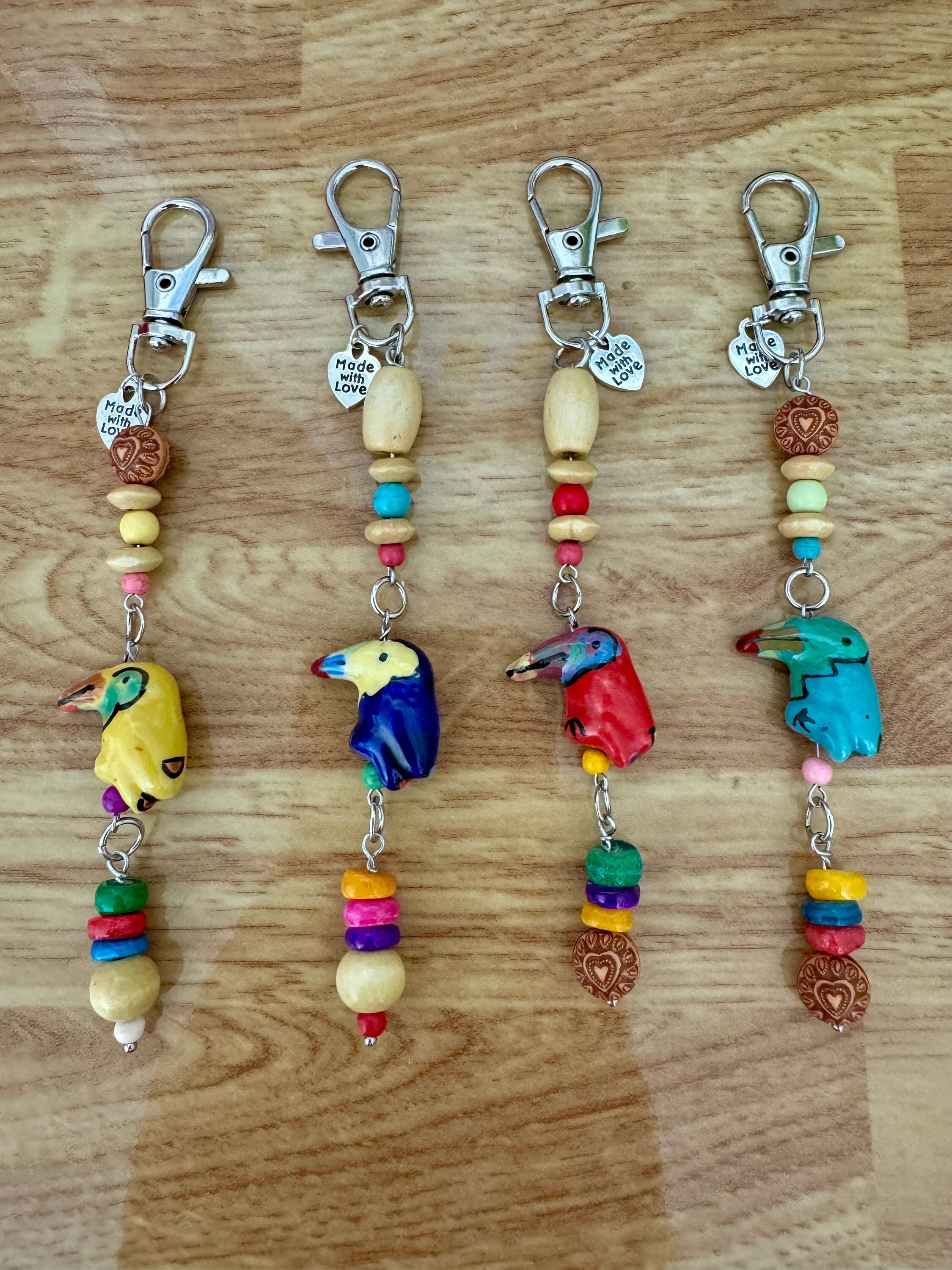 Handmade Ceramic Tropical Toucan Bird Keychain Charm - Etsy