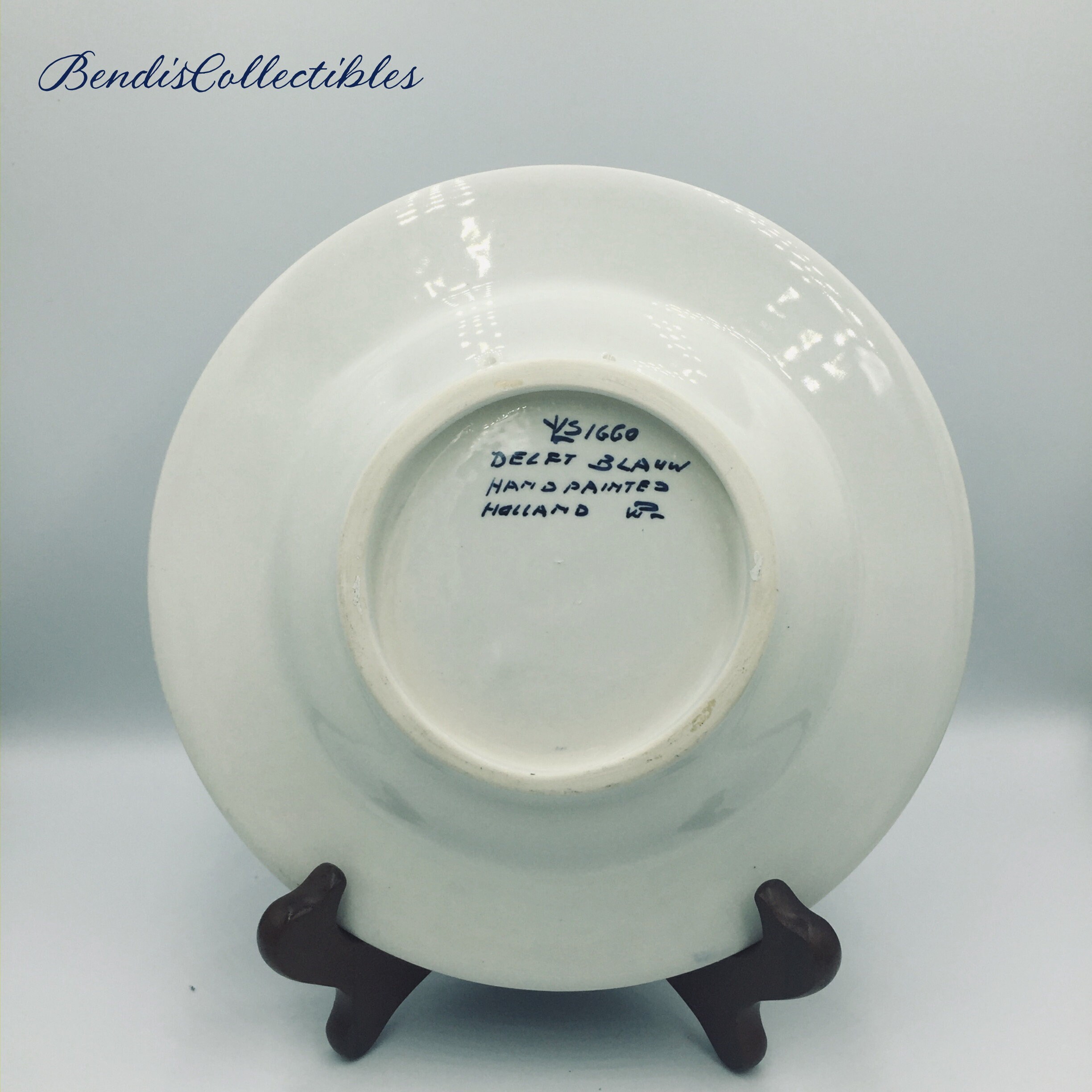 Vintage Royal Delft Blaw Wall Plate. White Blue Dutch Windmill Design ...