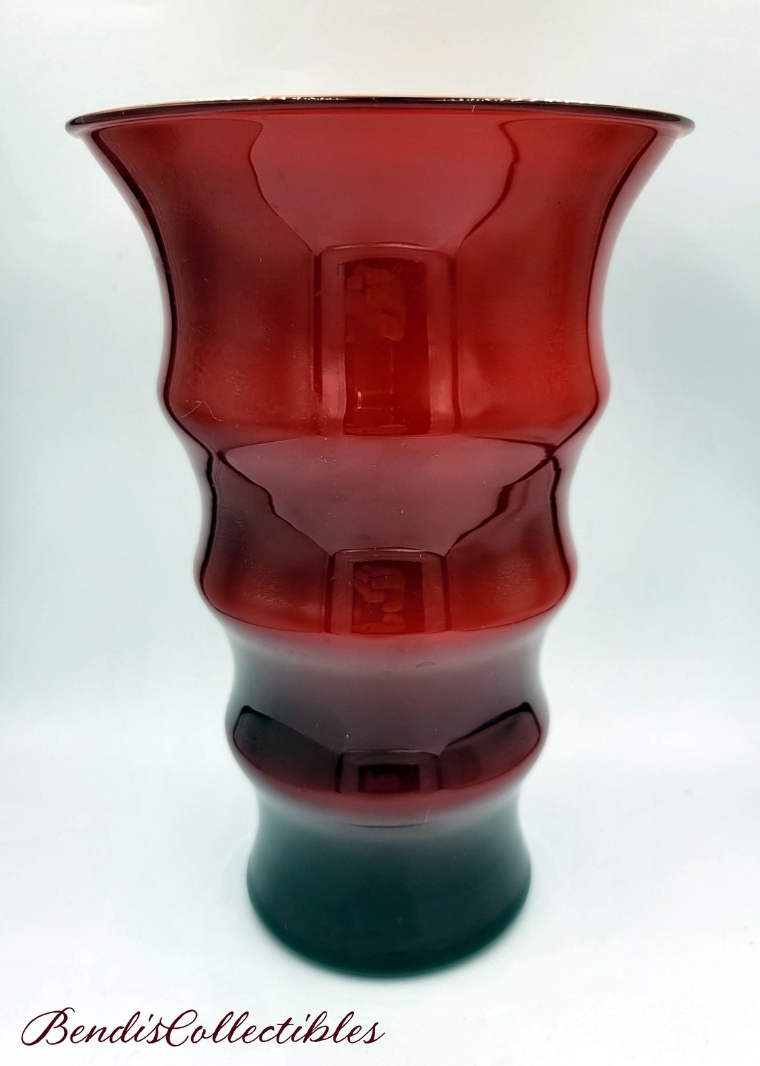 Vintage Holmegaard Red Glass Vase - Karen Blixen Danish Design - Etsy