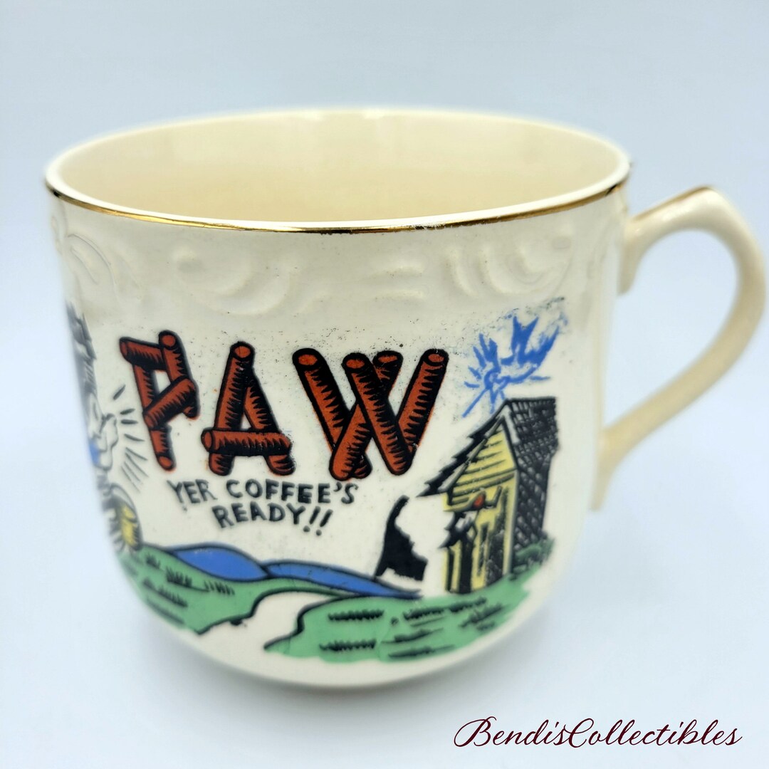 Vintage ESD Lefton Ceramic Mug Paw Yer Coffee's Ready!! Retro ...