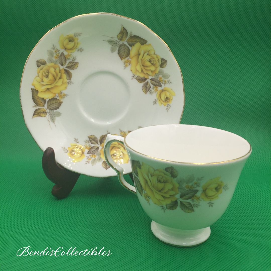 Vintage Queen Anne Tea Set.yellow Roses Cup and Saucer.england ...