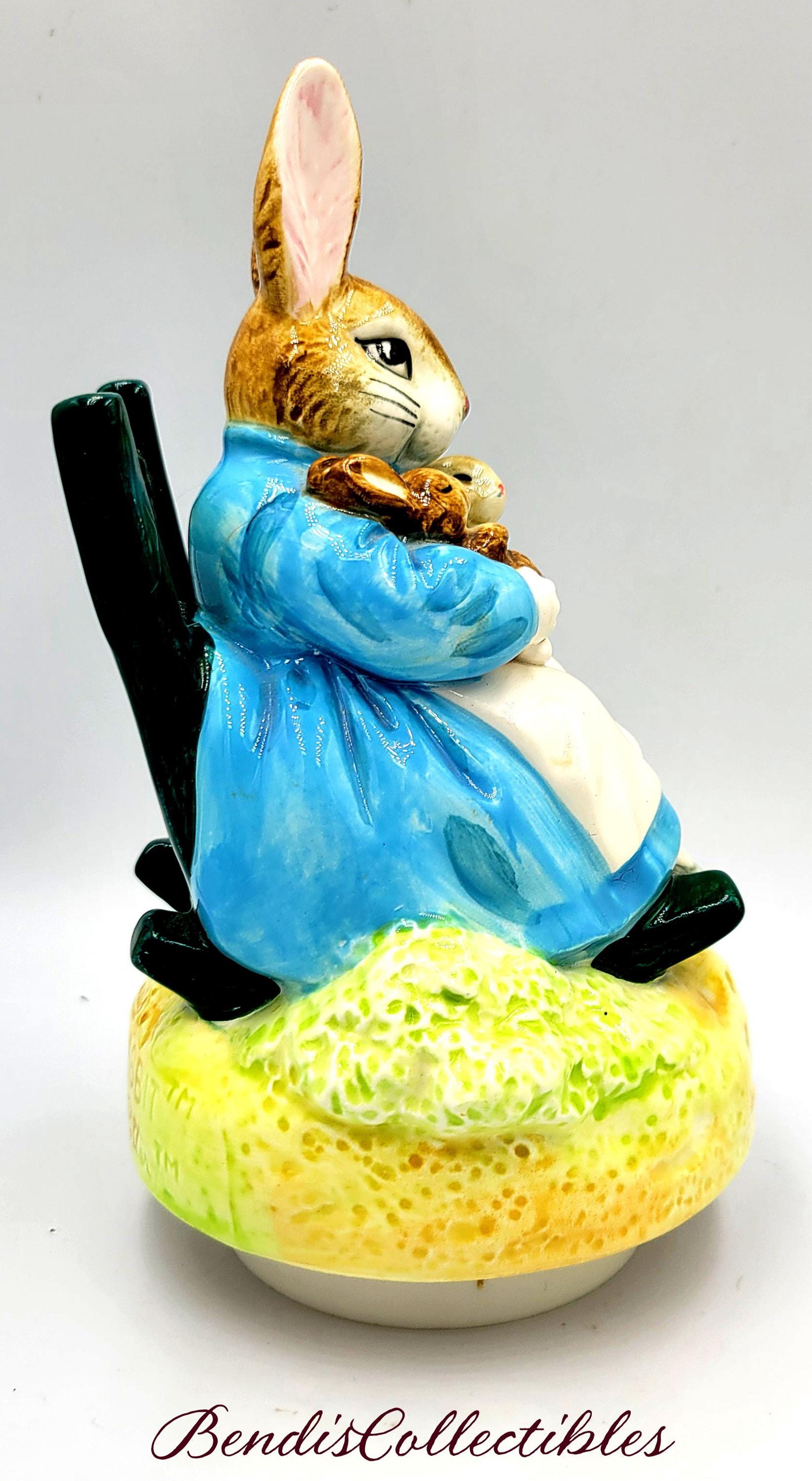 Vintage Mrs. Rabbit Nursery XL Music Box Schmidt. Rotating Music Box ...