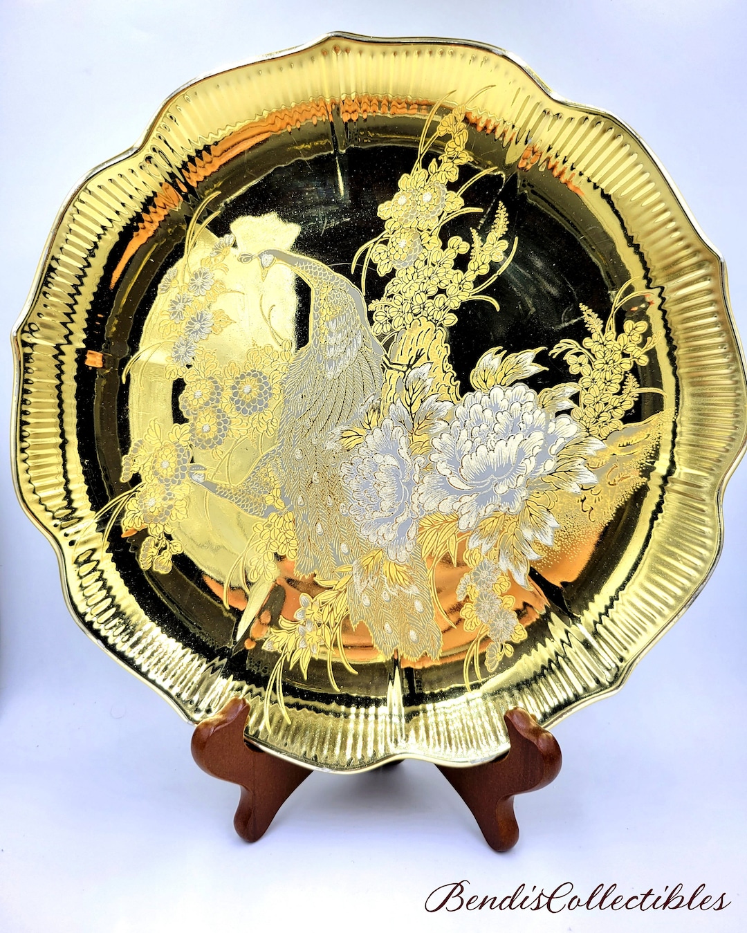 Vintage Peacock 24K Gold Plate.made in Japan Imported for Giftcraft ...