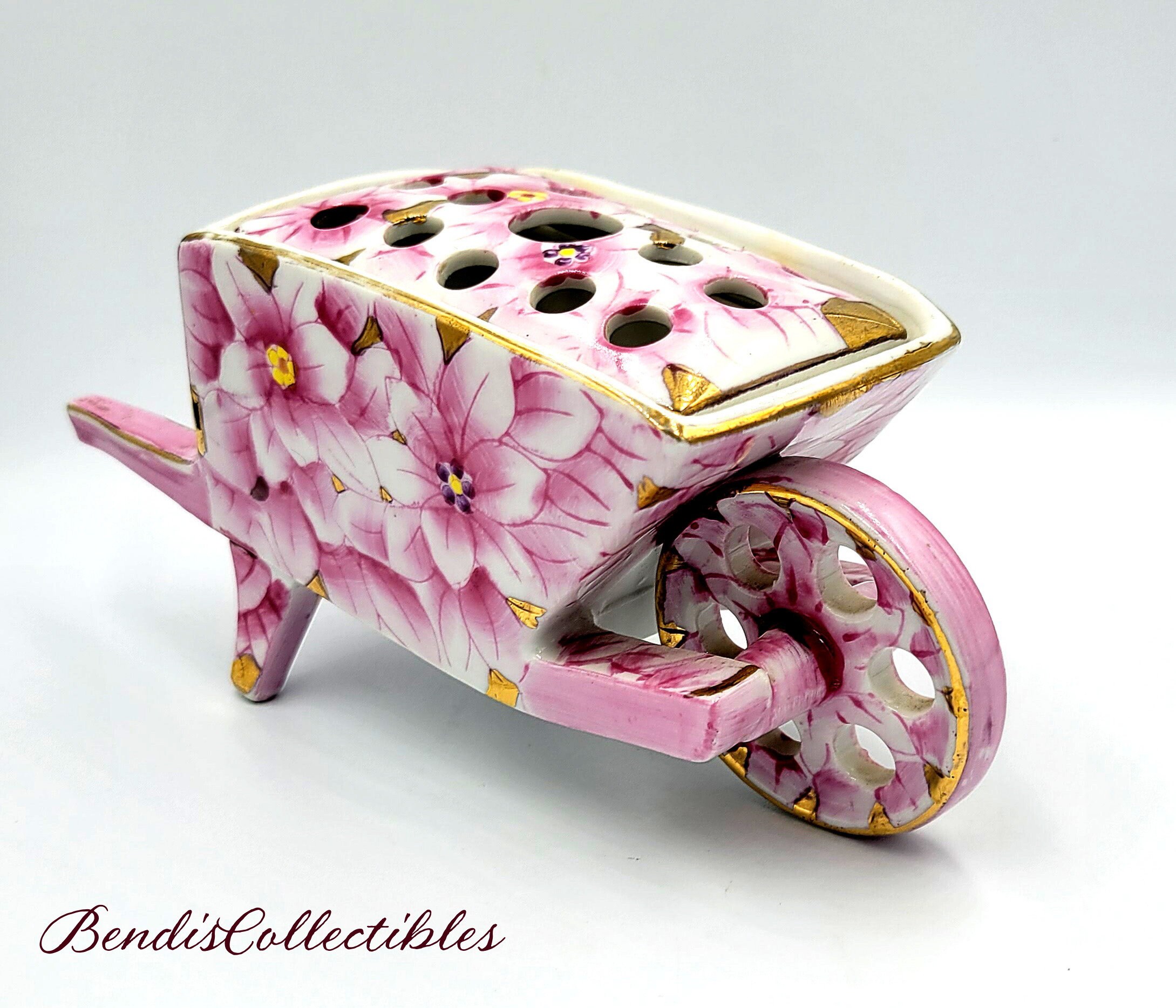 Vintage Wheelbarrow Shofu Planter. Easter Spring Flower - Etsy