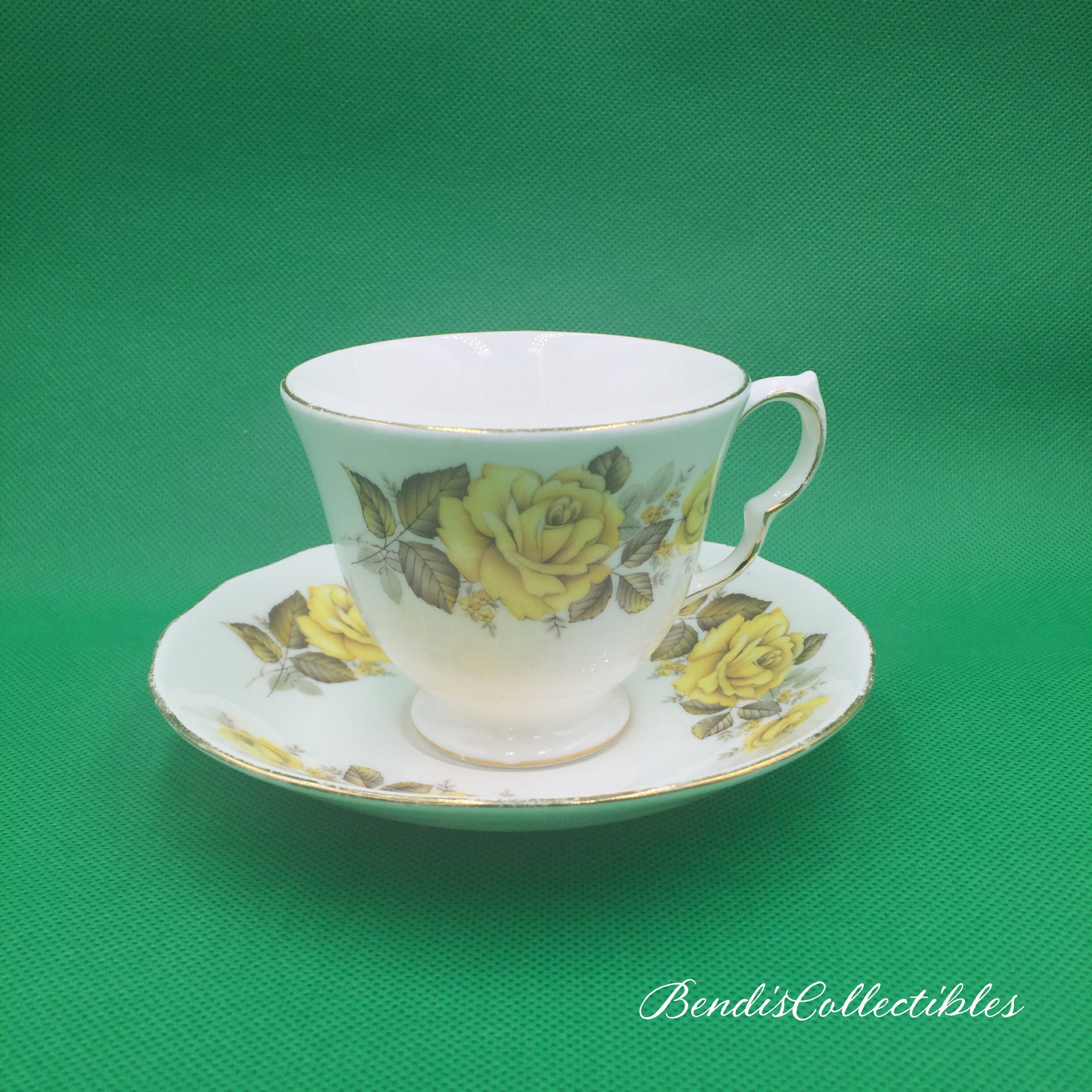 Vintage Queen Anne Tea Set.yellow Roses Cup and Saucer.england ...