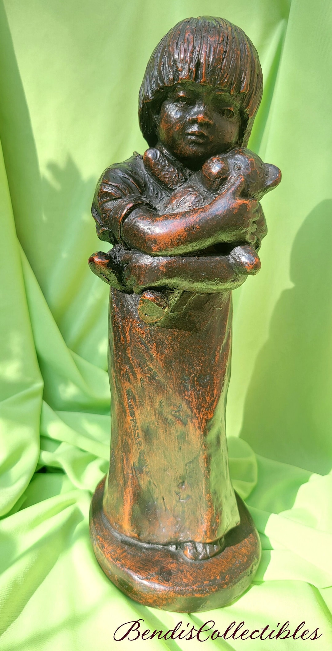 Vintage Austin Sculpture Bright Eyes With Teddy Figurine ...