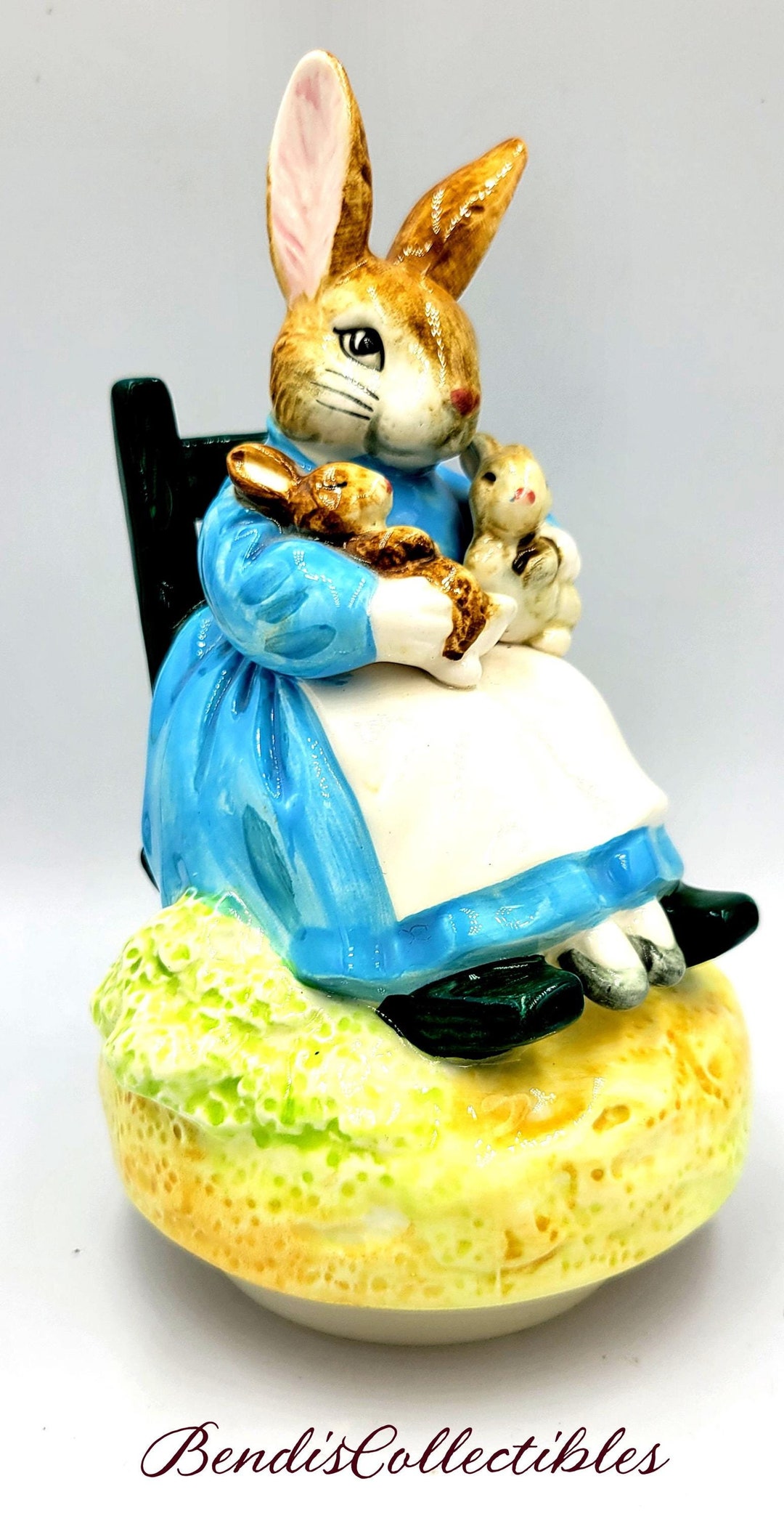 Vintage Mrs. Rabbit Nursery XL Music Box Schmidt. Rotating Music Box ...