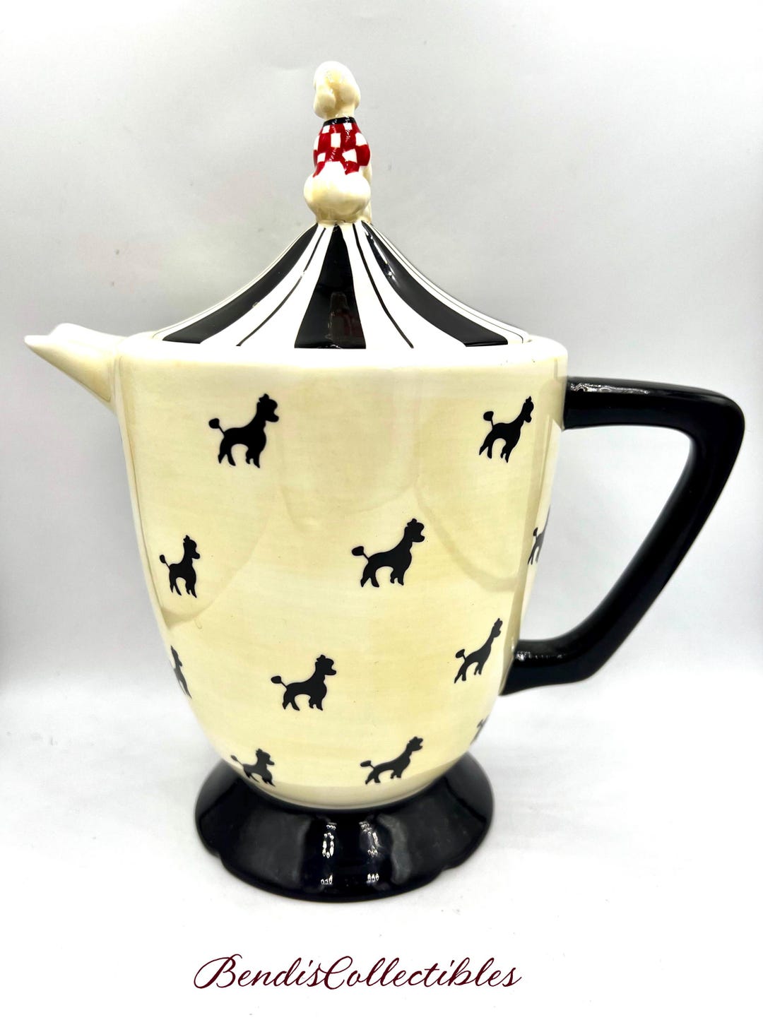 Vintage Poodle Teapot Coffee Pot Black White. Dantes Poodle Teapot ...