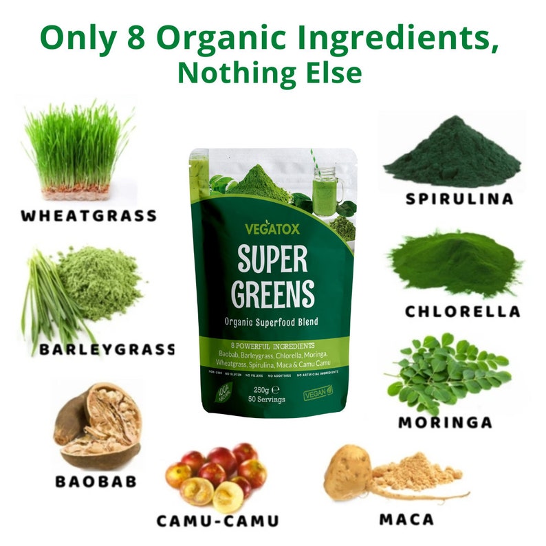Super Greens Powder for Bloating, Gut Health, Energy & Immunity, 50 ...