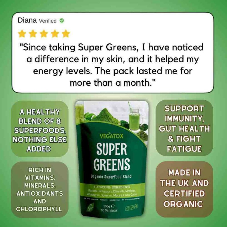 Super Greens Powder for Bloating, Gut Health, Energy & Immunity, 50 ...