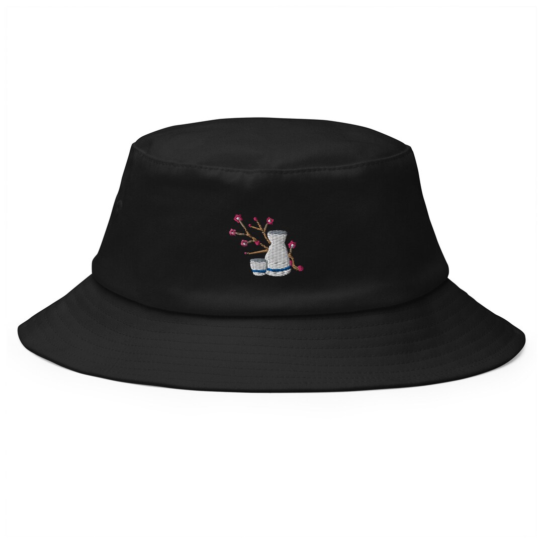 Japanese Sake Embroidered Bucket Hat | Cherry Blossom | Foodie Culture ...