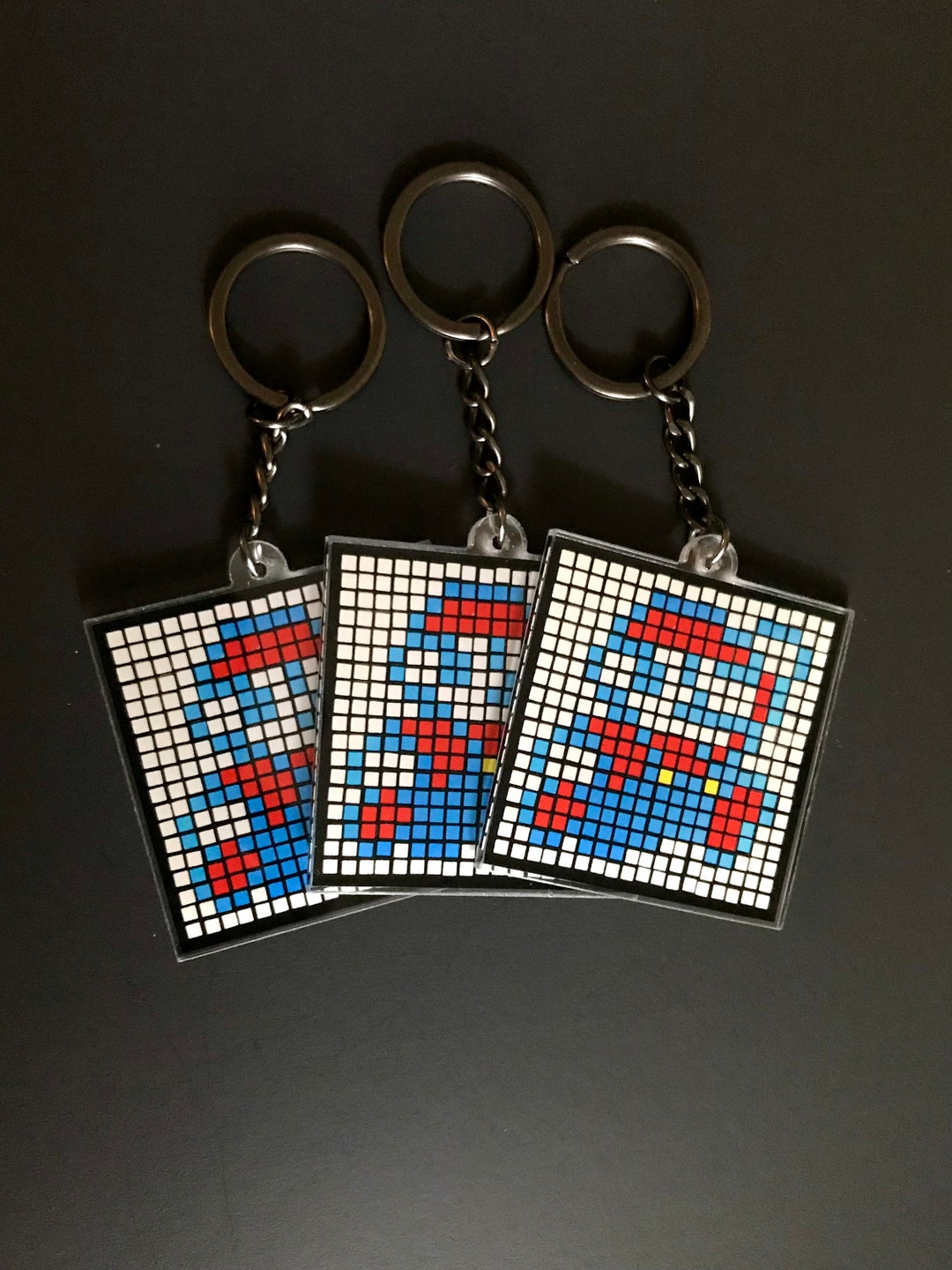 Mario Mosaic Keychain - Etsy