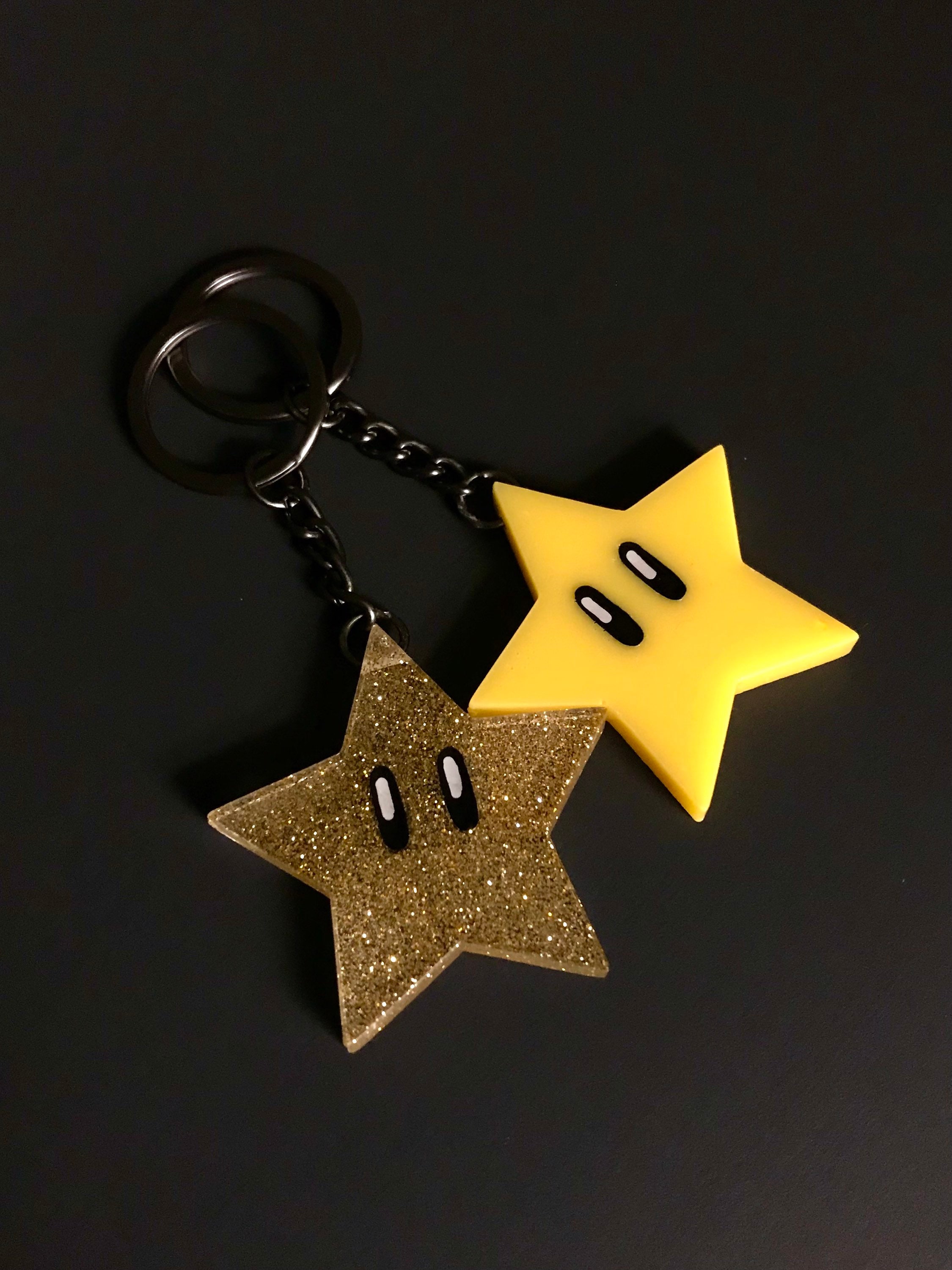 Mario Star Resin Keychain - Etsy