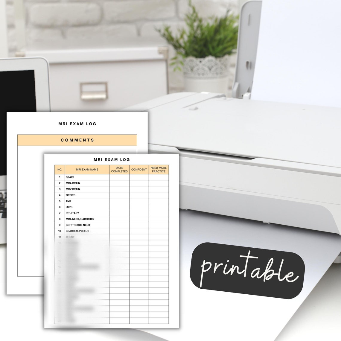 MRI Exam Log, ARRT ARMRIT, Mri Clinical Log, Clinical Notes, Mri Study ...