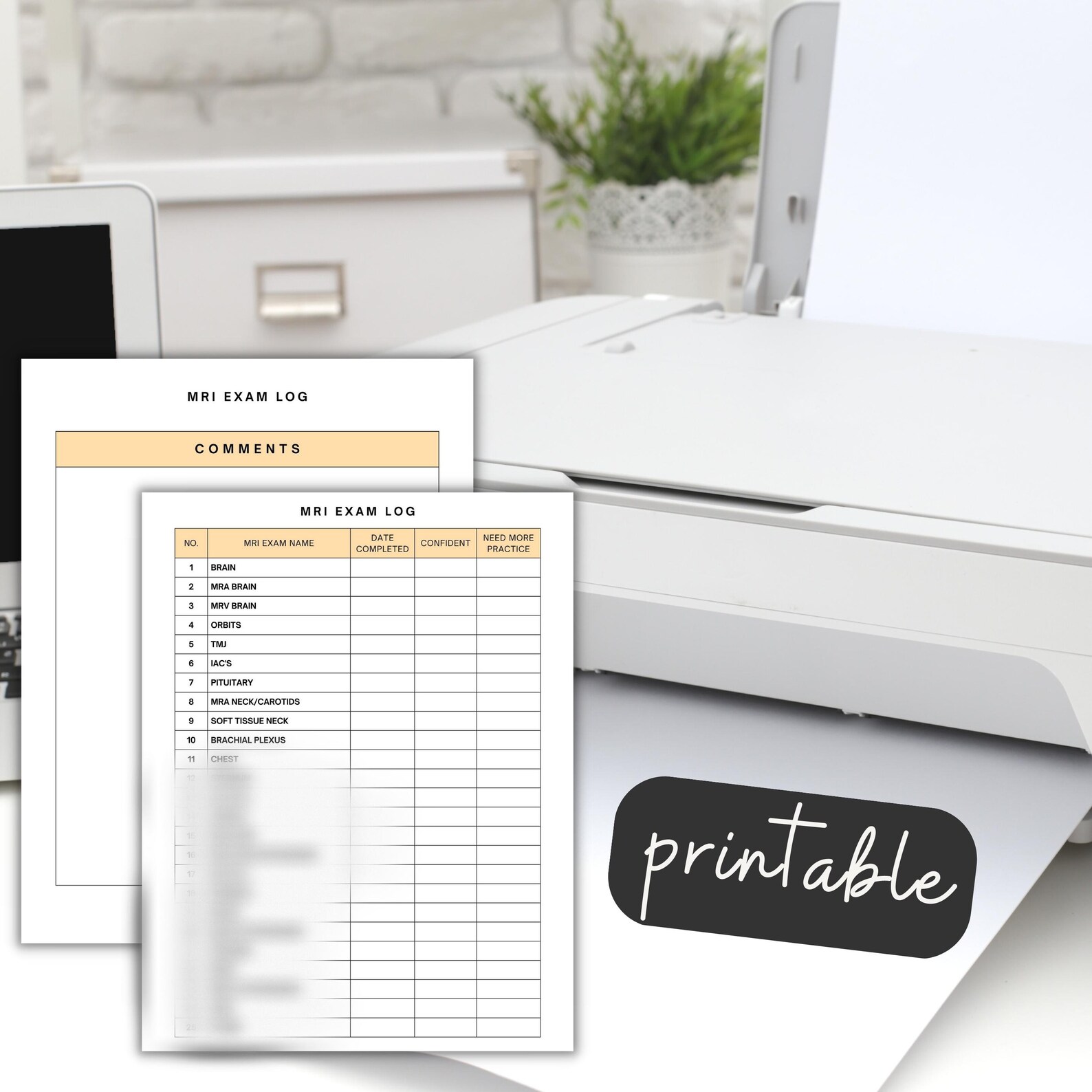 MRI Exam Log, ARRT ARMRIT, Mri Clinical Log, Clinical Notes, Mri Study ...