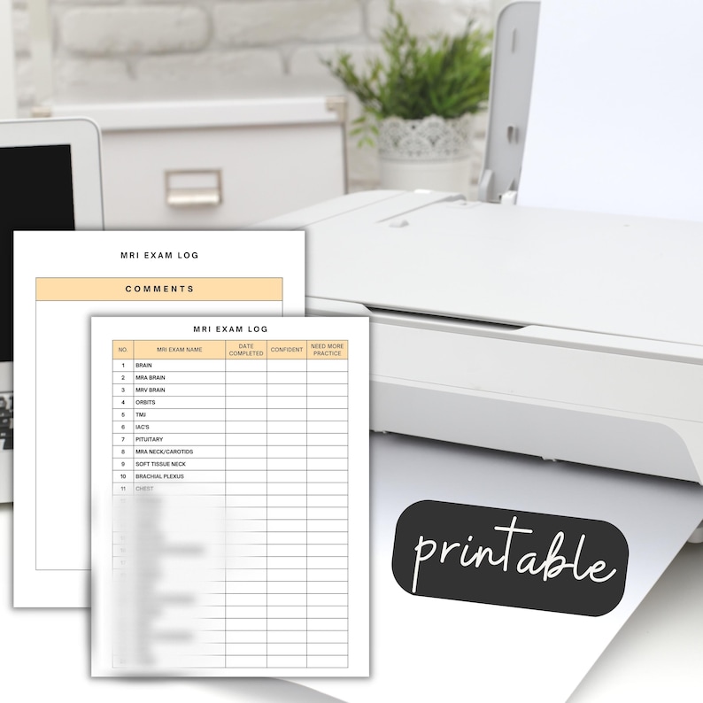 MRI Exam Log, ARRT ARMRIT, Mri Clinical Log, Clinical Notes, Mri Study ...