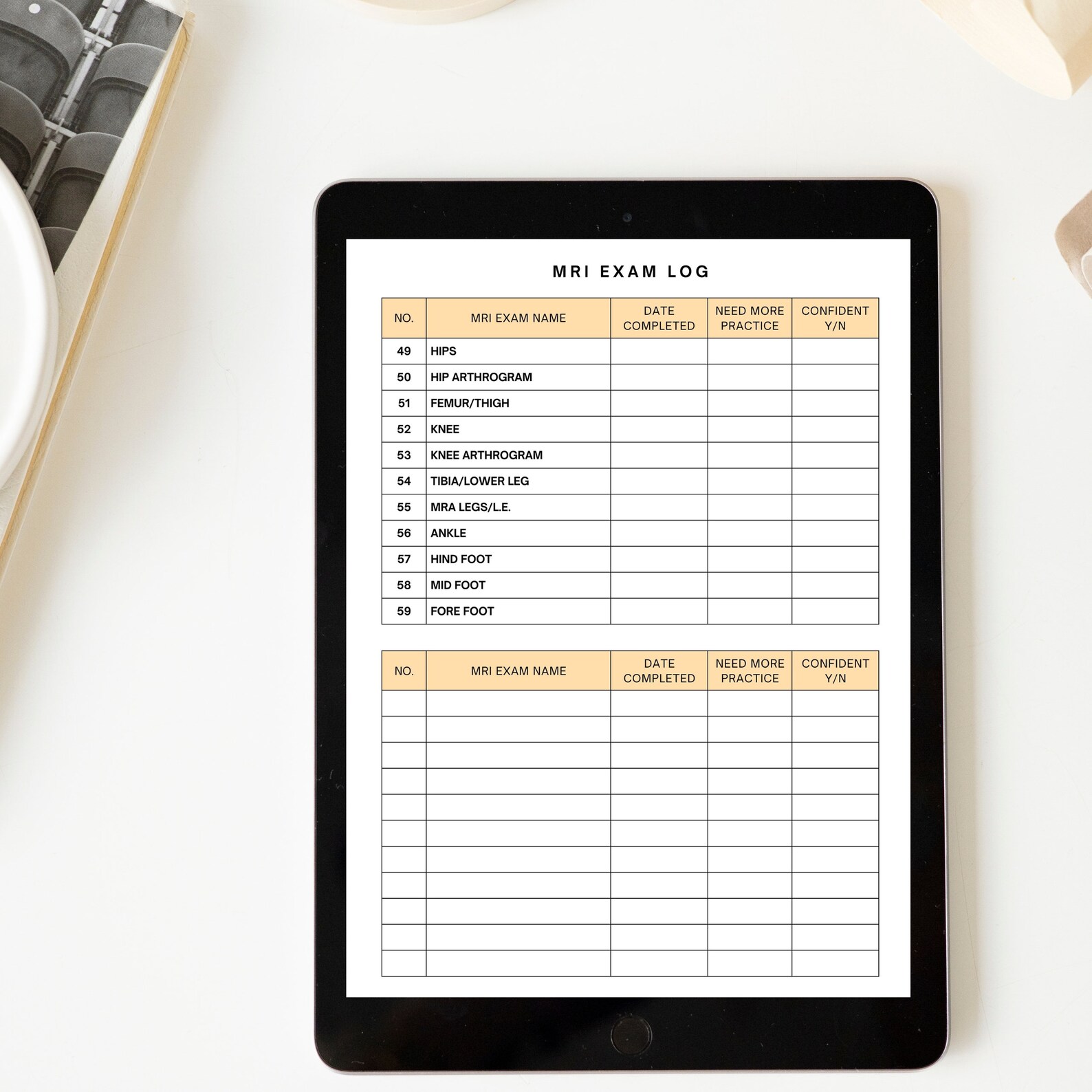 MRI Exam Log, ARRT ARMRIT, Mri Clinical Log, Clinical Notes, Mri Study ...
