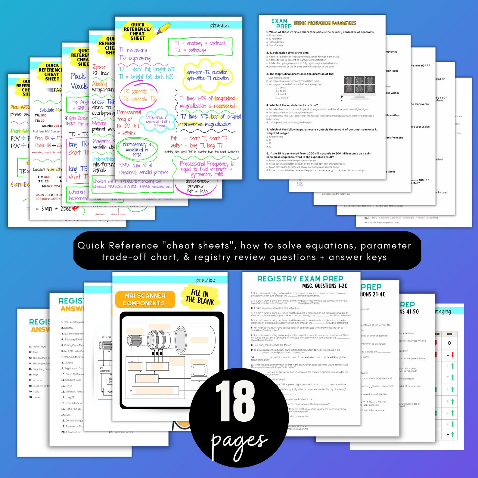 MRI Notes, ARRT ARMRIT Study Guide, Mri Registry Exam, Mri Study Guide ...