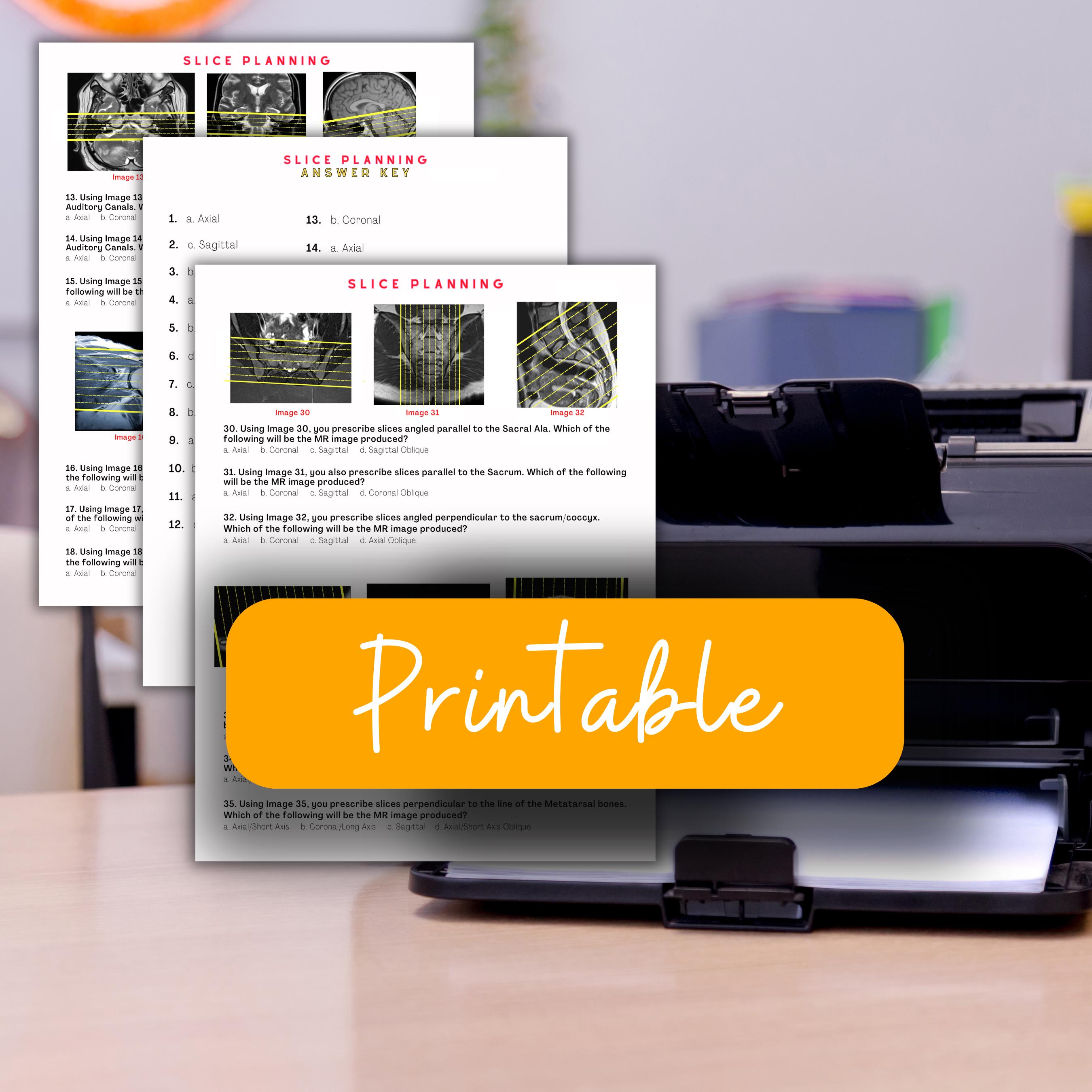 MRI Slice Planning, ARRT ARMRIT Study Guide, Mri Registry Exam, Mri ...