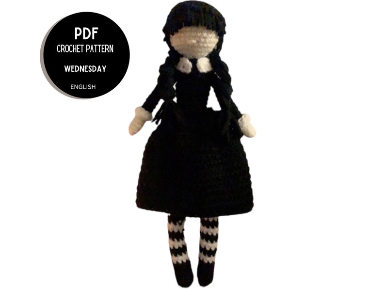 PATTERN | Wednesday Addams Crochet Pattern | Amigurumi Wednesday ...