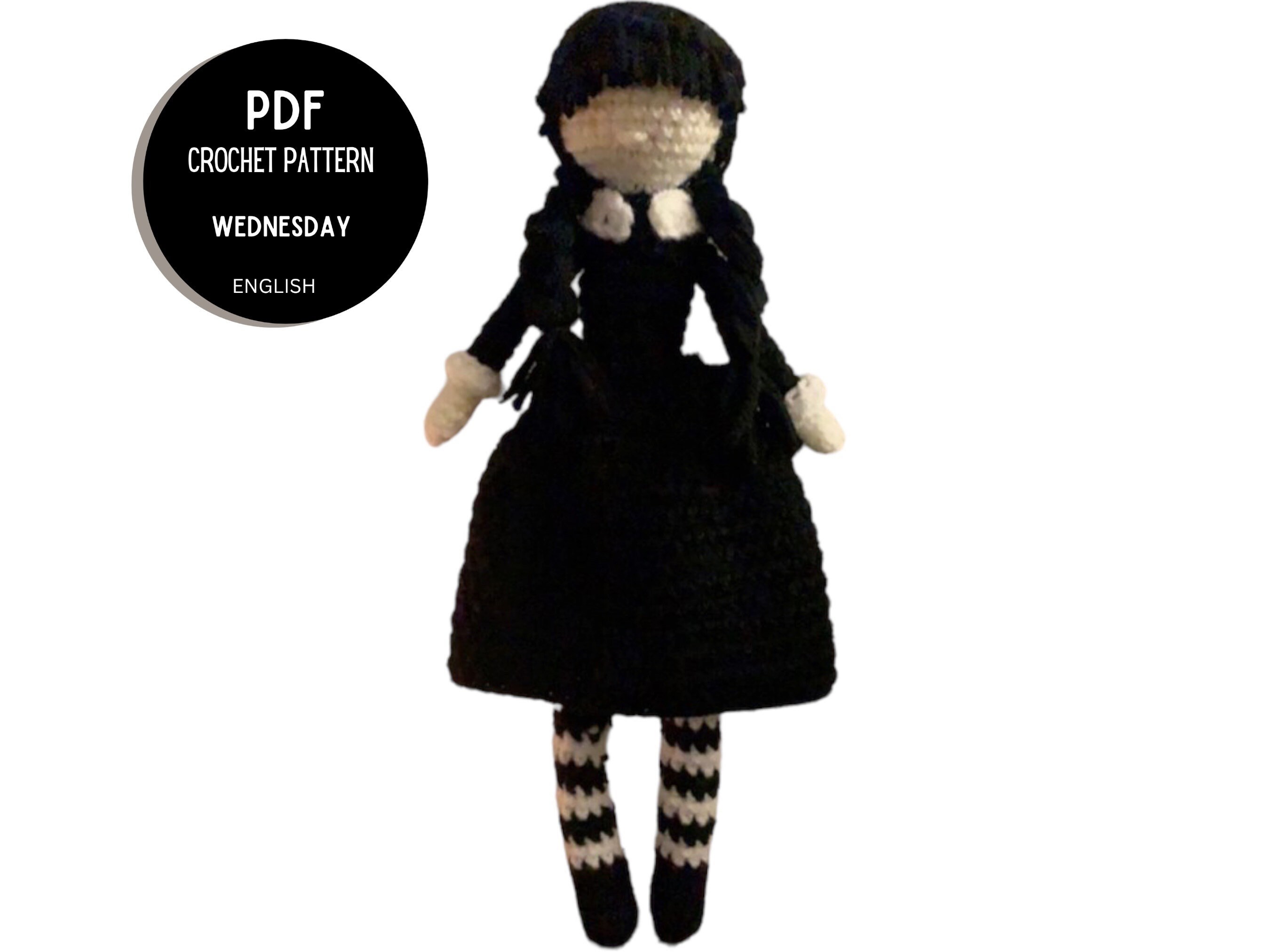 PATTERN Wednesday Addams Crochet Pattern Amigurumi - Etsy