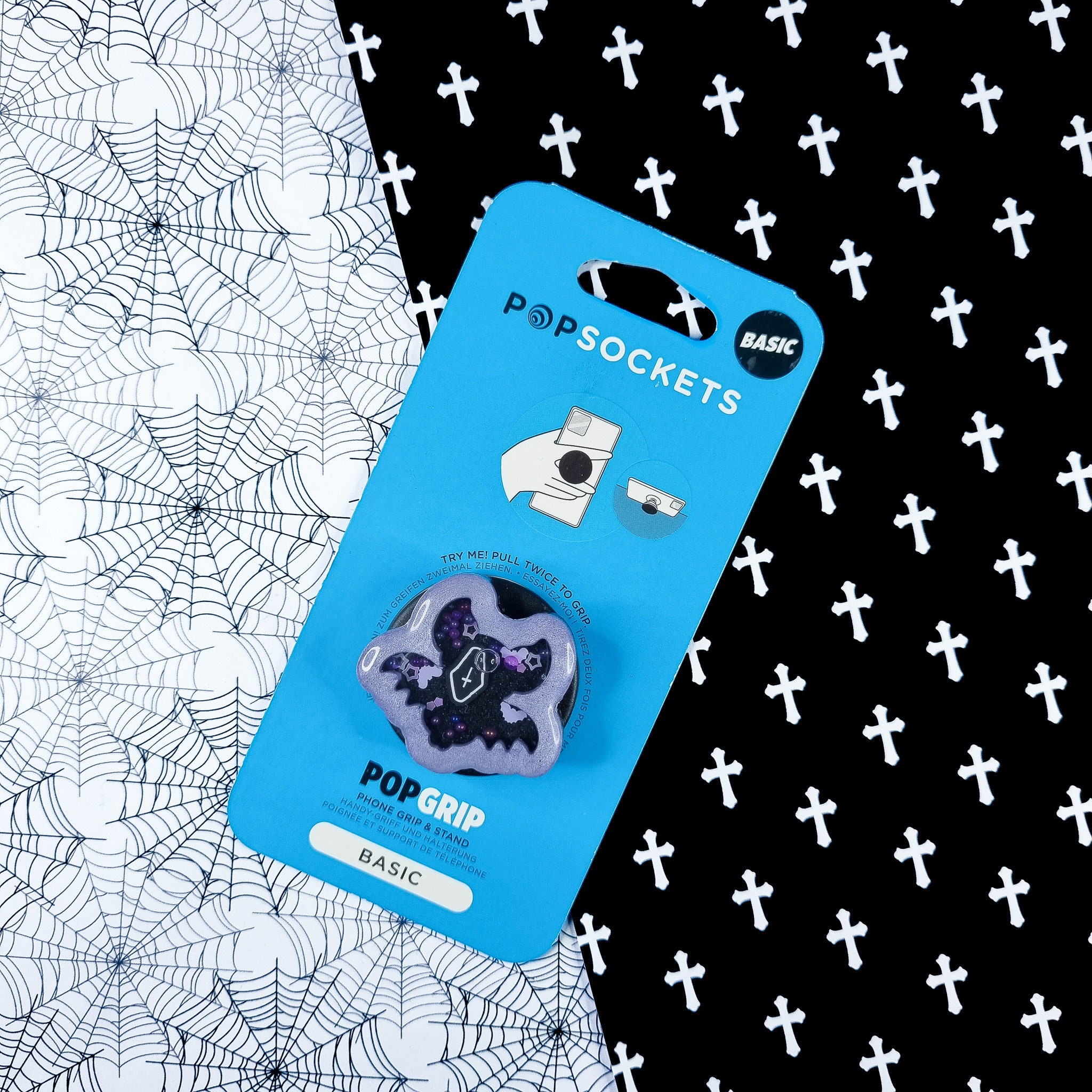 Pastel Goth Lilac and Black Resin Shaker Popsocket Bat Phone - Etsy