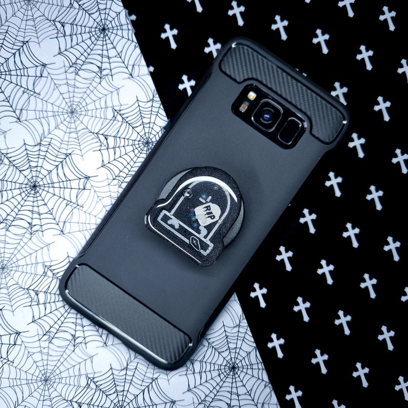 Goth Resin Black Tombstone Shaker Phone Grip Phone Holder Phone Stand ...