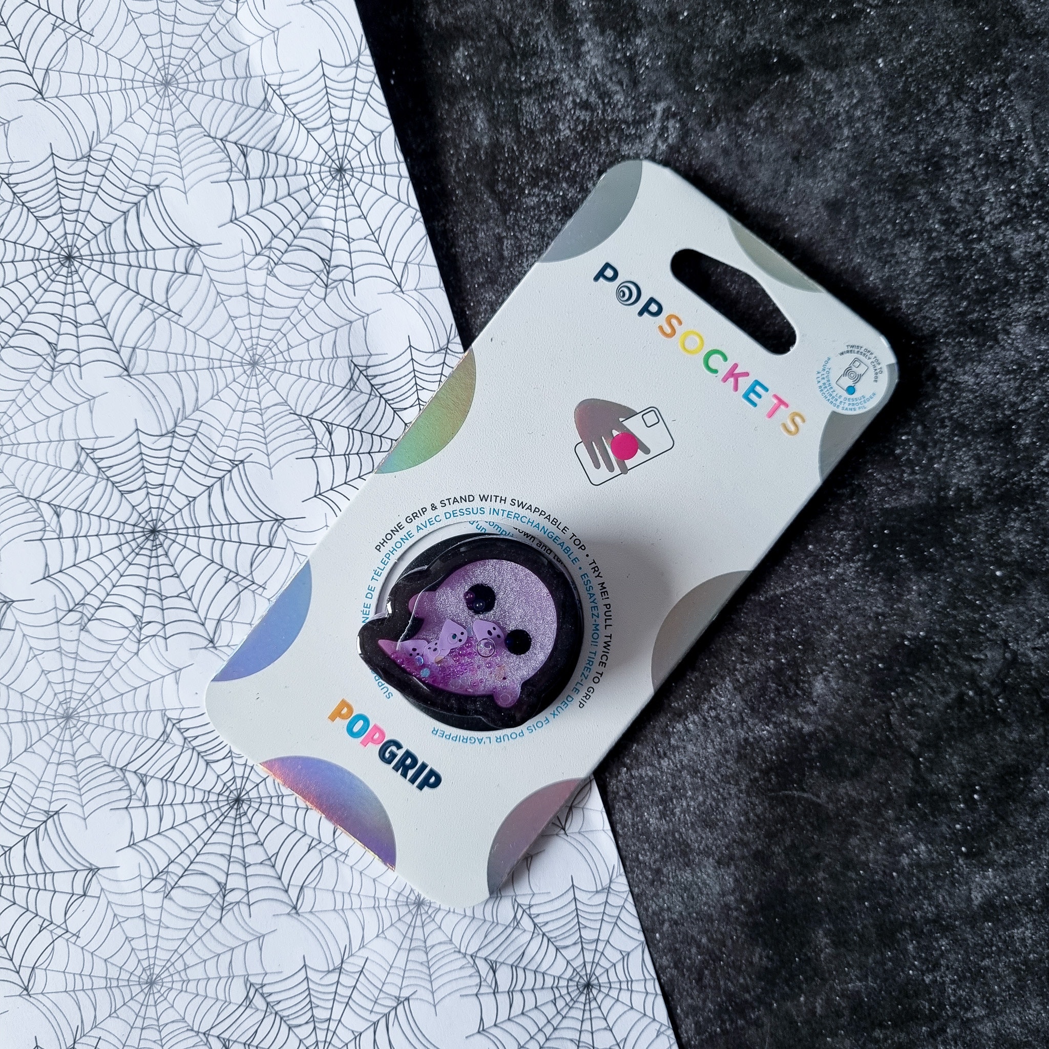 Purple and Black Ghost Shaker Popsocket Phone Holder Phone - Etsy