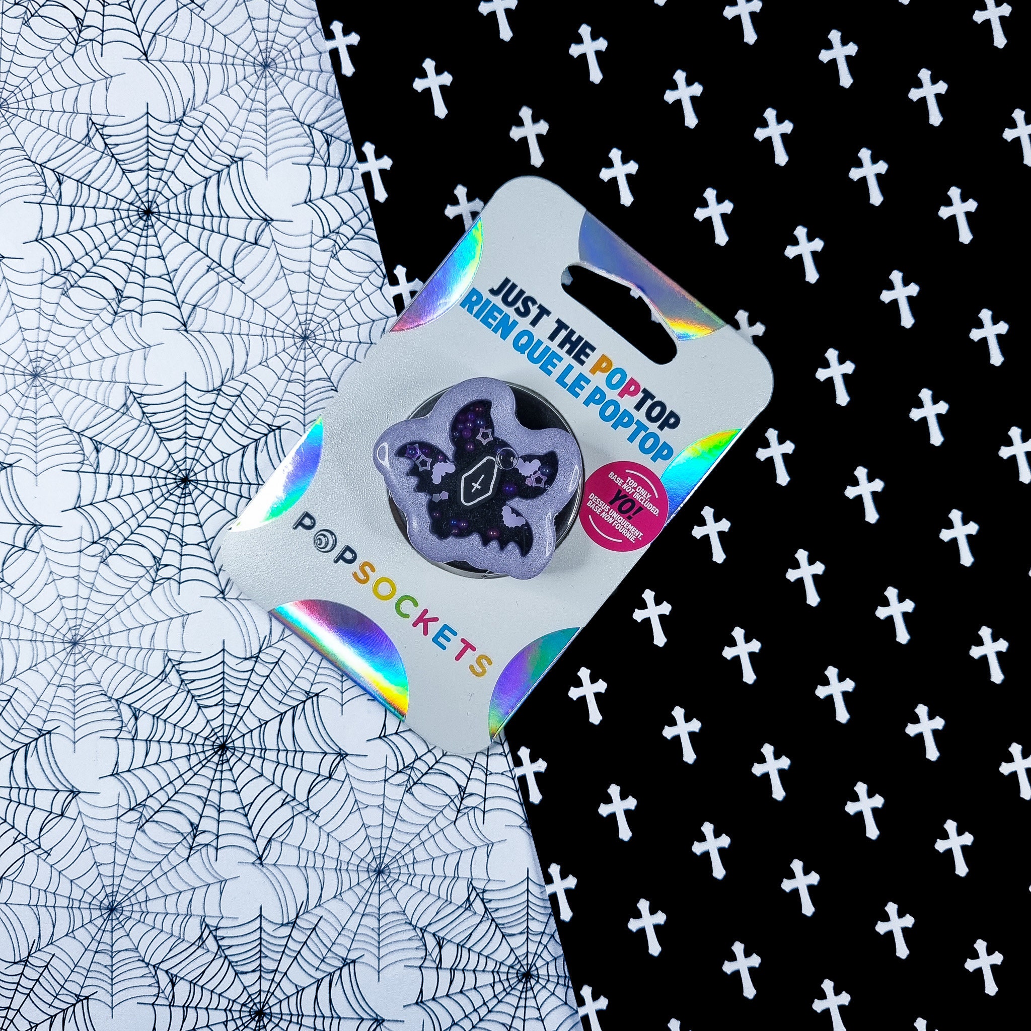 Pastel Goth Lilac and Black Resin Shaker Popsocket Bat Phone - Etsy