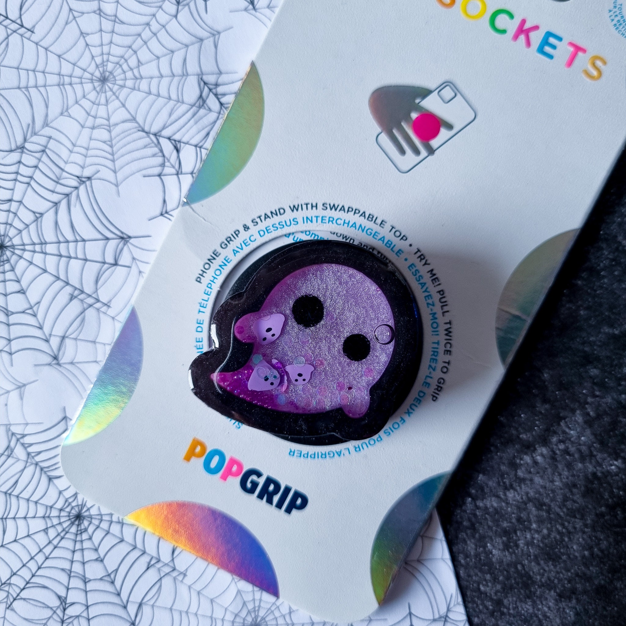 Purple and Black Ghost Shaker Popsocket Phone Holder Phone - Etsy