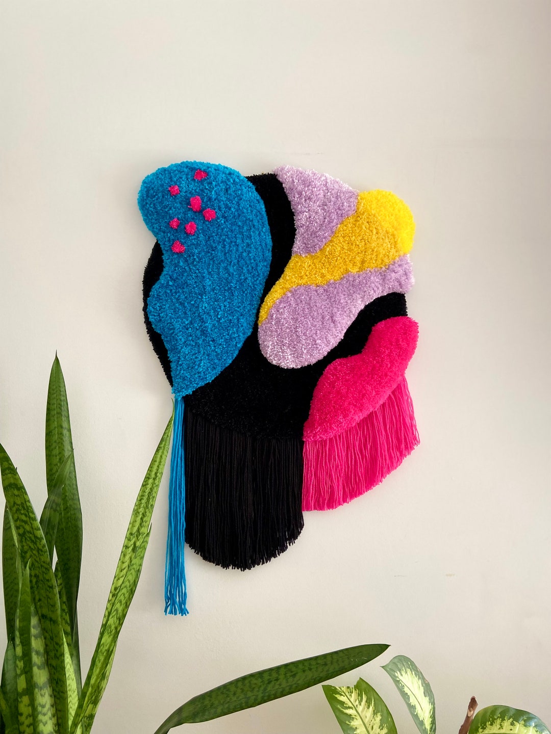 Abstract Pattern Tufted Hanging I 50x50cm (19x19 Inc) I Handmade Design ...