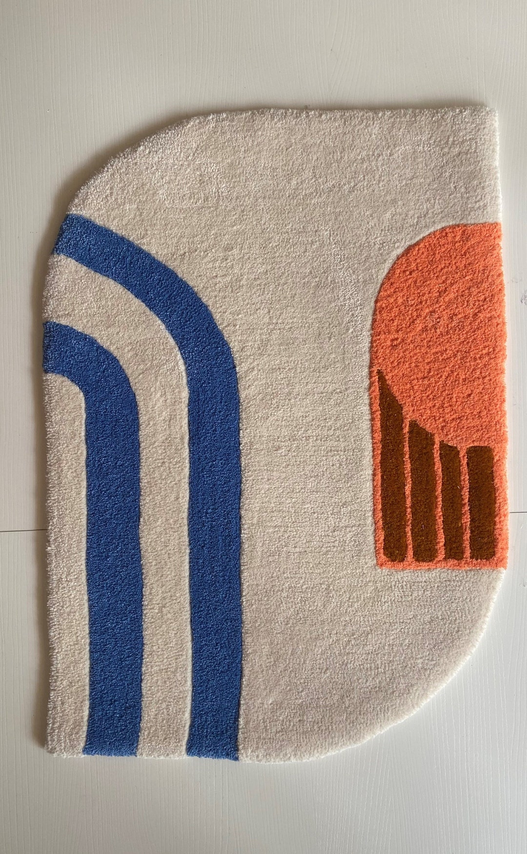 Modern Geometric Odd Shape Area Rug for Living Room I 95x68 Cm (37x26 ...