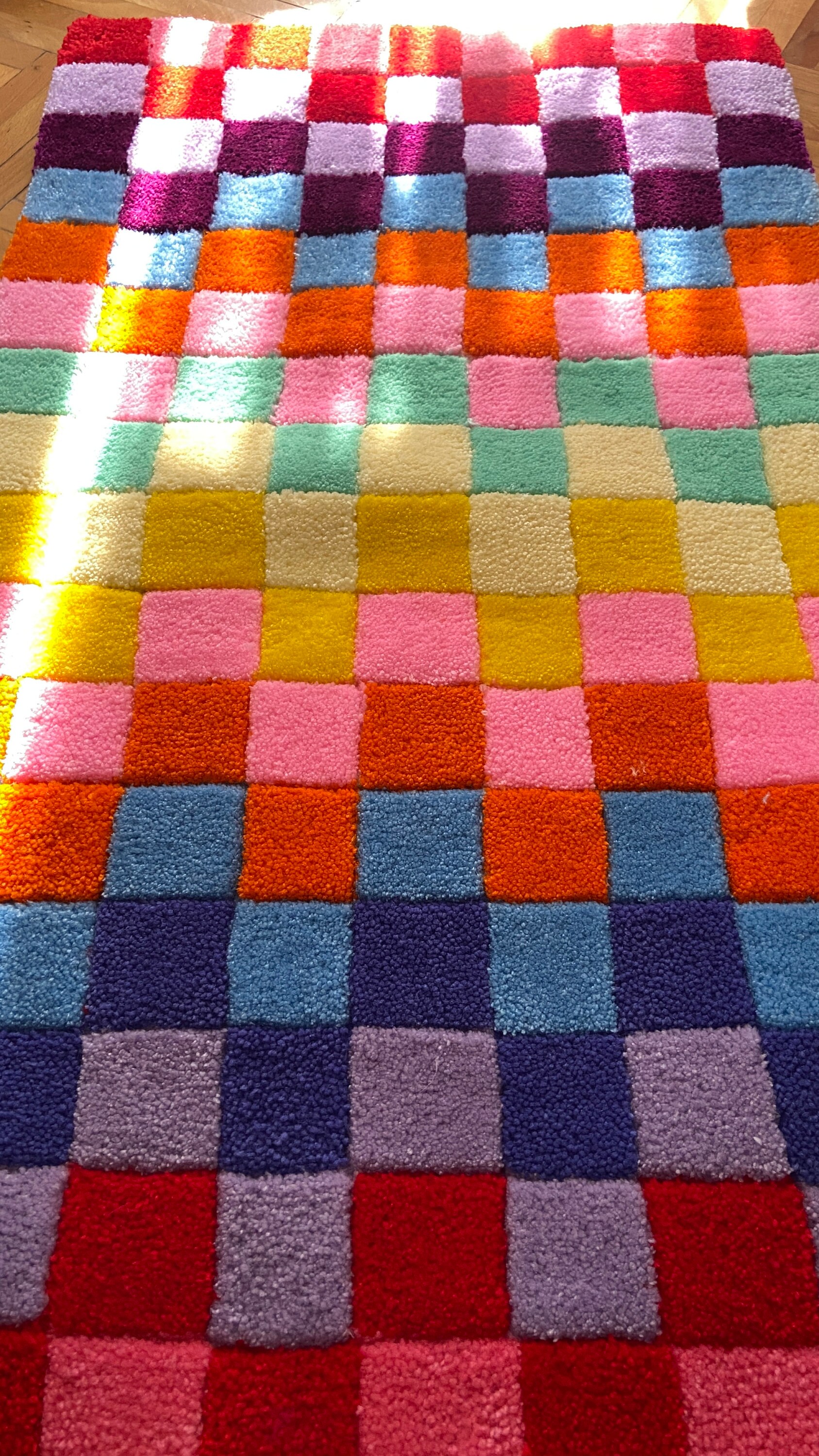 Geometric Patterns Tufted Rug I (100x50 Cm - 39x21 Inc) I %100 Handmade ...