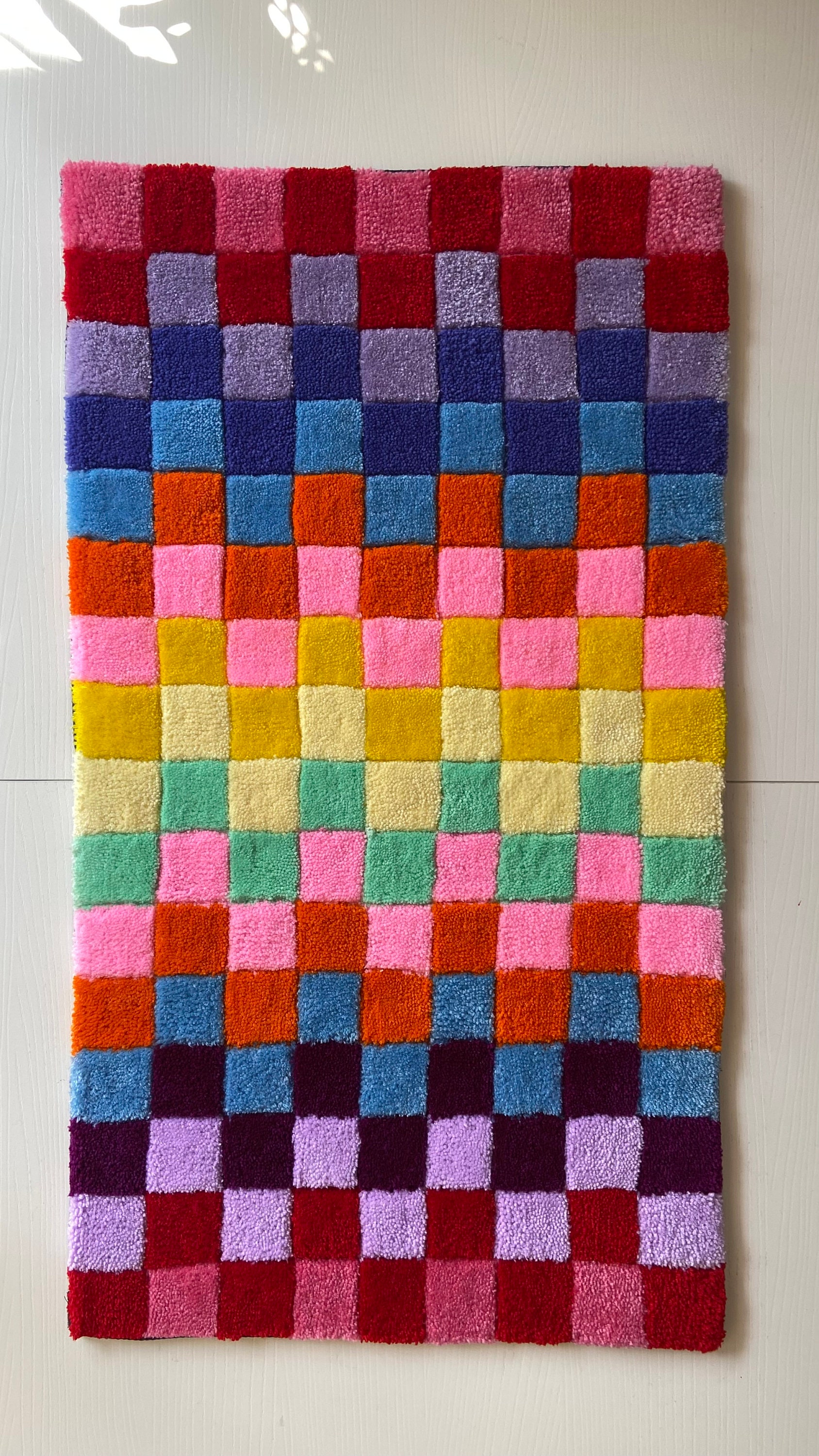 Geometric Patterns Tufted Rug I (100x50 Cm - 39x21 Inc) I %100 Handmade ...