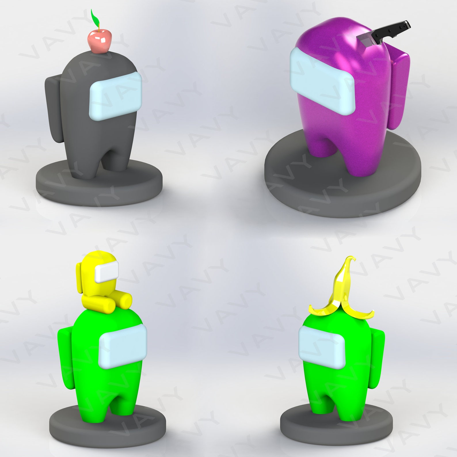 Among Us Pack Digital File for 3D Printer 25 Among Us - Etsy