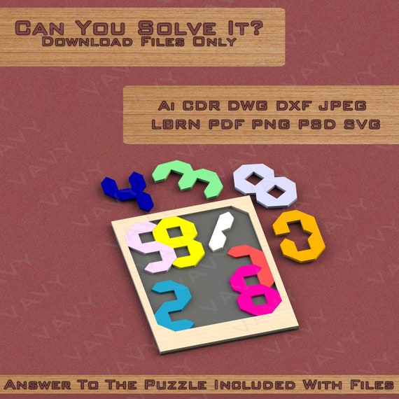 Number Puzzle Game Digital File for CNC Glowforge Laser Cut | Etsy