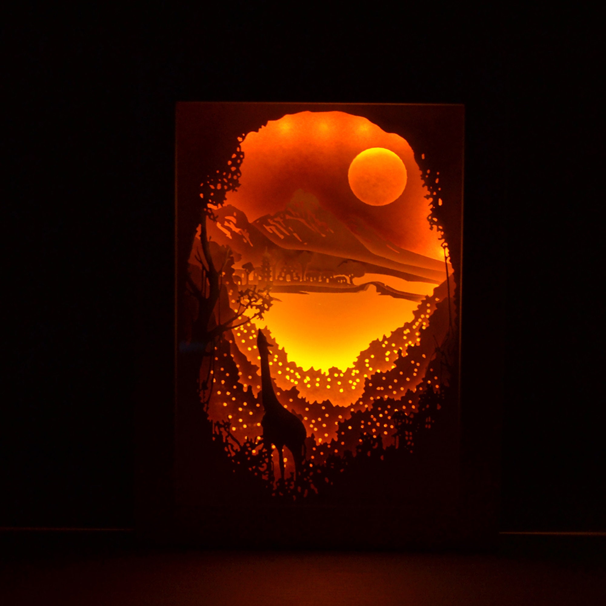 Giraffe Papercut Lightbox, Papercut Shadowbox, Lightbox Shadow Box ...