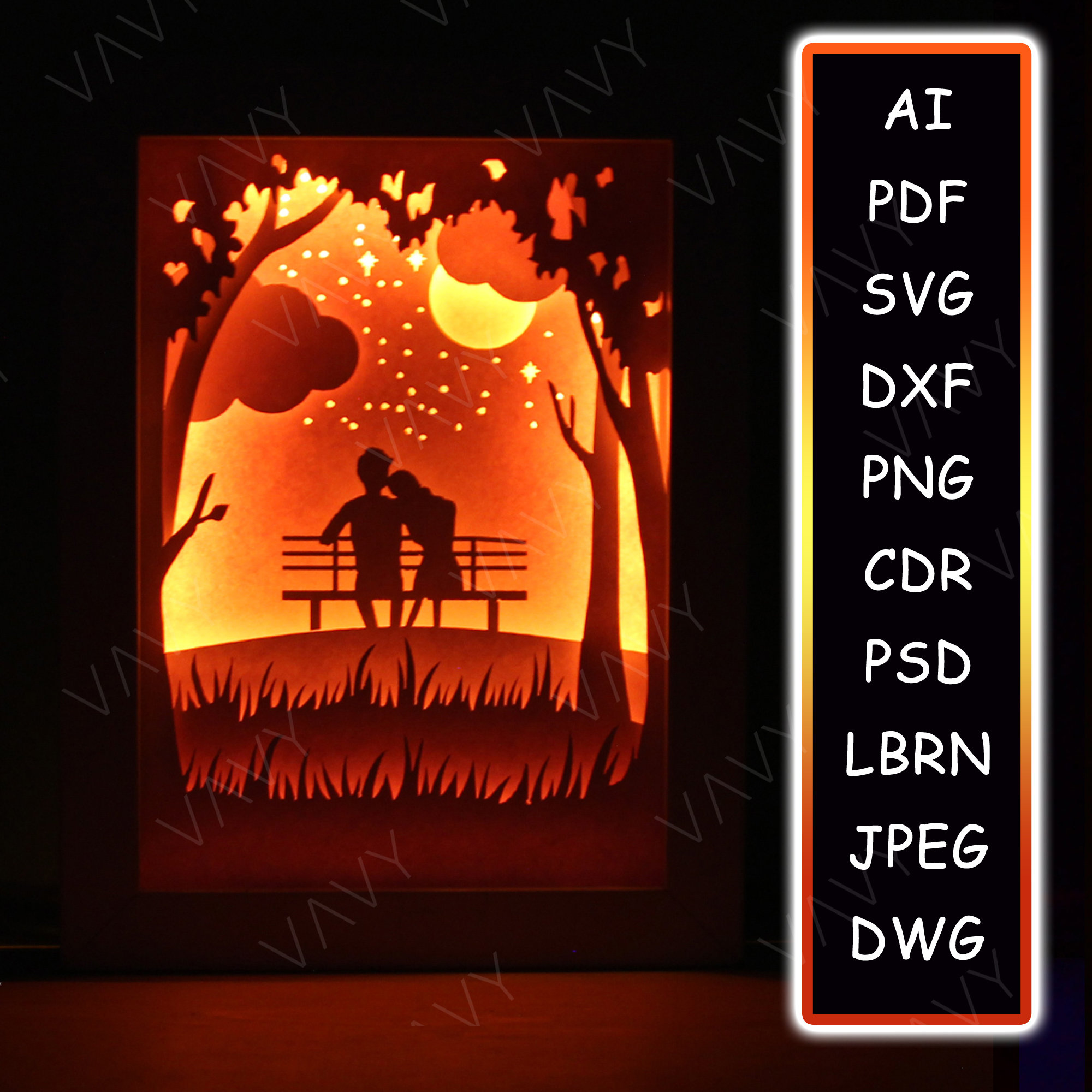 Combo 2 Paper Cut Light Box File Shadow Box Template 3D - Etsy