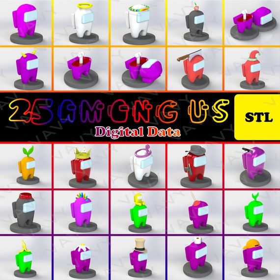 Among Us Set Stl Files For 3d Printing Printable File 3d Etsy