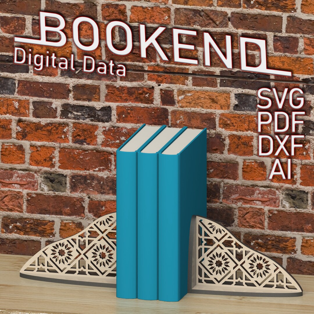 Esthetic Bookend Template for Book Lovers, Digital Data, Vector Laser ...