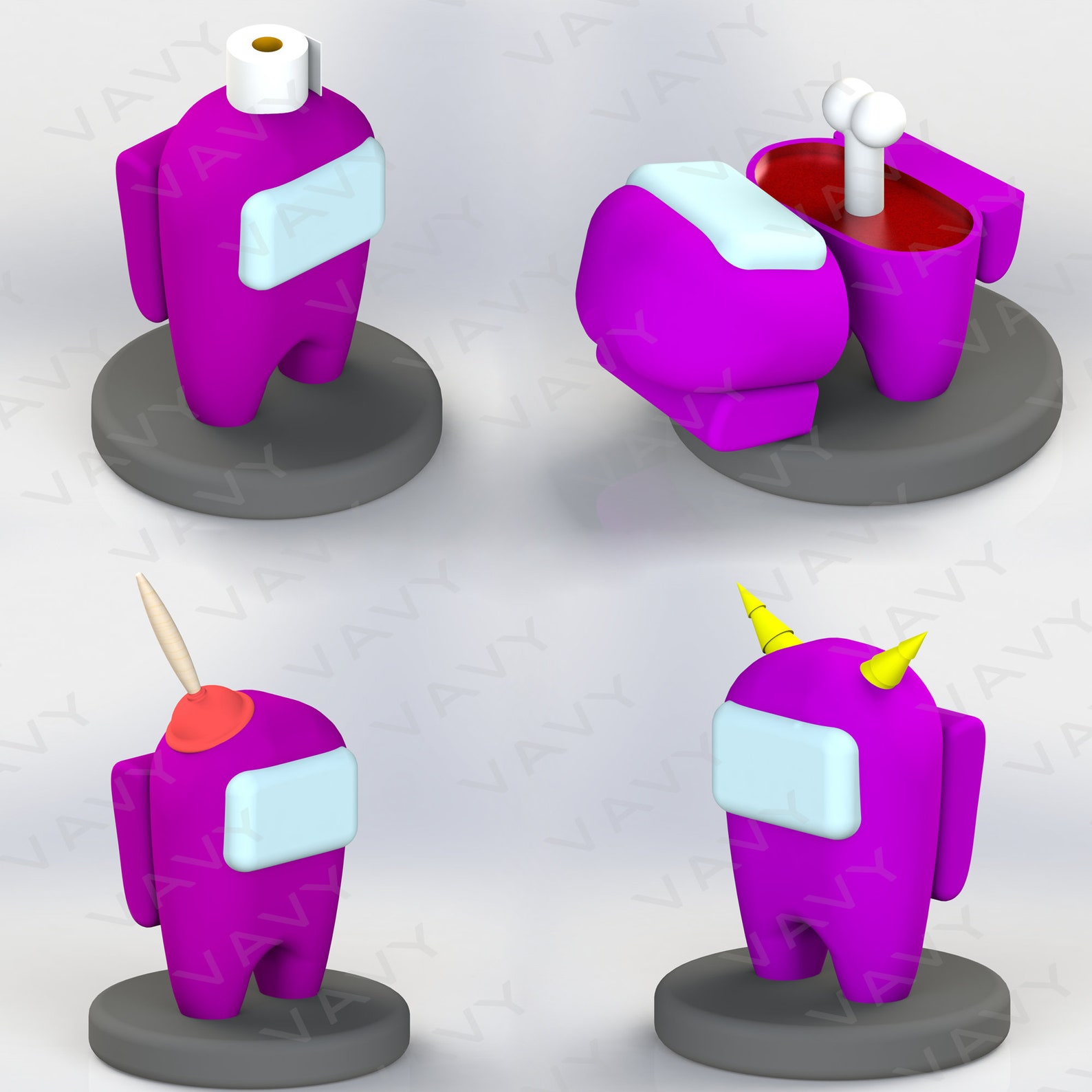 Among Us Pack Digital File for 3D Printer 25 Among Us Character Design ...