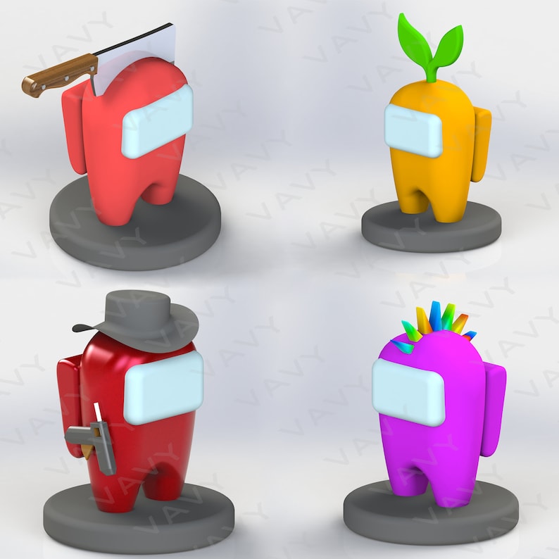 Among Us Pack Digital File for 3D Printer 25 Among Us Character Design ...