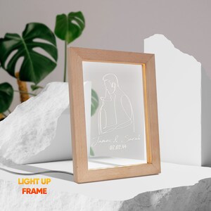 Personalised LED Illuminated Frame Bespoke Engraved Light up Couple ...